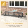 PawHut Wooden Cat Run with Weather Protection, Connecting Inside and ...