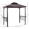 Outsunny Outdoor Hardtop Grill Gazebo Cooking BBQ Canopy w/ 6 Hooks for ...