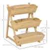 Outsunny 3 Tier Raised Garden Bed, Vertical Wooden Elevated Planter Box ...