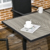 Outsunny Extendable Rattan Dining Table, Patio Retractable Table ...