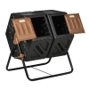 Outsunny Dual Chamber Compost Bin, Rotating Composter, Compost Tumbler ...