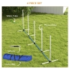 PawHut 4 Pieces Dog Agility Training Equipment Set with Weave Poles ...