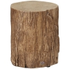 HOMCOM Decorative Side Table with Round Tabletop, Tree Stump Shape End ...