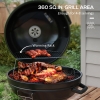 Outsunny 21" Kettle Charcoal BBQ Grill Barbecue Smoker with 360 sq.in ...