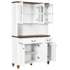 HOMCOM Kitchen Buffet with Hutch, Freestanding Pantry Cabinet with 6 ...