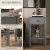 HOMCOM End Tables Set of 2, Side Tables with Drawer and Bottom Shelf, 2 ...