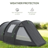 Outsunny 3-4 Person Camping Tent with 2 Rooms, Dome Tent with Windows ...