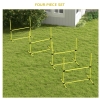 PawHut 4 Piece Dog Agility Set with Adjustable Height Jump Bars, Carry ...