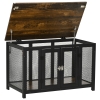 PawHut Furniture Style Dog Crate with Openable Top, Big Dog Crate End ...