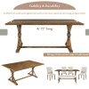 6-Piece Farmhouse Dining Table Set, Walnut | Aosom.com