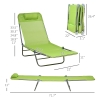 Outsunny Folding Chaise Lounge Pool Chairs, Set of 2 Outdoor Sun ...