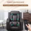 HOMCOM Massage Recliner Chair for Living Room with 8 Vibration Points ...