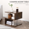 HOMCOM 20" Modern End Table, Accent Side Table, S-Shaped Coffee Table ...