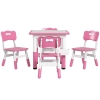 Qaba Height Adjustable 5pc Toddler Table and Chair Set with Storage Box ...