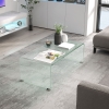 HOMCOM Glass Coffee Table, Clear Coffee Tables for Living Room, Modern ...