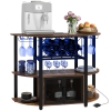 HOMCOM Wine Bar Cabinet with Charging Station, LED Lighted Liquor ...