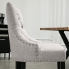 HOMCOM Swoop Air Linen Fabric Dining Chair Set of 2 with Nailhead Trim ...