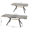 Retro Rectangular Stretch Dining Table, Grey | Aosom.com