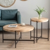 33" Modern Thread Design Round Coffee Table, Natural | Aosom.com