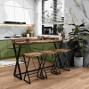 Modern Design Kitchen Dining Table Set with X-Shaped Legs, Natural ...