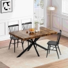 Retro Rectangular Stretch Dining Table, Black Brown | Aosom.com
