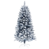 HOMCOM 5ft Flocked Blue Christmas Tree, Artificial Christmas Tree with ...