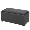 Storage Ottoman Bench with 2 Nested Ottoman Cubes, Gray | Aosom.com