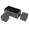 Storage Ottoman Bench with 2 Nested Ottoman Cubes, Gray | Aosom.com