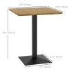 HOMCOM 28" Square Dining Table, Modern Dining Room Table with Steel ...