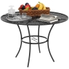 Outsunny 42" Round Outdoor Dining Table for 4 Persons, Metal Patio ...