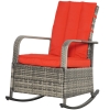 Outsunny Wicker Rocking Chair Outdoor Sofa Glider Rocker Patio Rattan ...