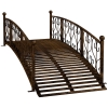 Outsunny 7' Metal Arch Garden Bridge Arc Footbridge with Side Railings ...