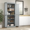 HOMCOM 72" Kitchen Cabinet, Pantry Storage Cabinet with Doors and ...
