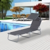 Outsunny Outdoor Pool Chaise Lounge Chair, Folding Tanning Chair with ...