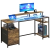 HOMCOM 61" Computer Table with LED Lights, PC Desk with Power Outlets ...