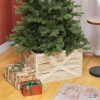 HOMCOM 24" Farmhouse Christmas Tree Base Cover Wooden Christmas Tree ...