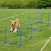 PawHut 4 Piece Adjustable Dog Jump Bar Agility Training Equipment With ...