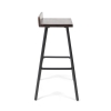 Contemporary Indoor Acacia Wood Bar Stools Set of 2 with Iron Legs and ...