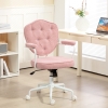 HOMCOM Cute Office Chair, Desk Chair with Button Tufted Teddy Bear ...