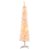 HOMCOM 6' Prelit Christmas Trees, Pencil Artificial Christmas Tree with ...