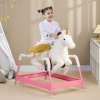 Qaba Kids Ride on Horse for 5-12 Years, Spring Horse with Sound ...