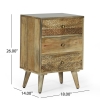 Handcrafted 3-Drawer Bedside Table with Carved Geometric Texture ...