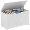 HOMCOM 31.5 Inches Storage Chest, Storage Trunk with 2 Safety Hinges ...