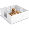 PawHut Dog Whelping Box with Washable Pee Pad, Adjustable Height Door ...