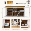 Wooden Multifunctional Cat House TV Stand with Resting, White+Vintage ...
