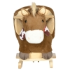 Qaba Baby Rocking Horse, Riding Horse, Plush Animal Rocker with ...