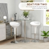 HOMCOM High Top Bar Table, Round Kitchen Table with Tempered Glass Top ...