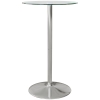 HOMCOM High Top Bar Table, Round Kitchen Table with Tempered Glass Top ...