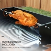Outsunny BBQ Rotisserie Grill Charcoal Split Roaster for Chicken Turkey ...
