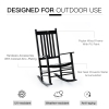 Outsunny Wooden Outdoor Rocking Chair - Black / Porch Patio Rocker ...